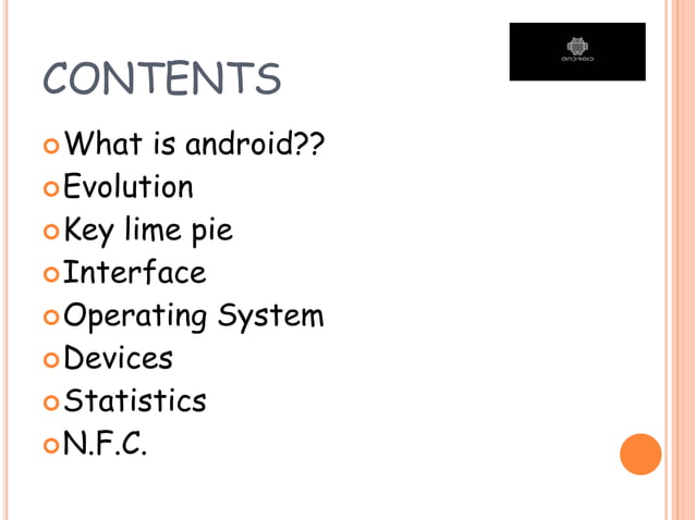 Android operating system + NFC | PPT
