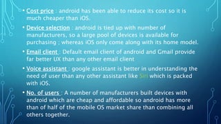 Android operating system | PPTX | Operating Systems | Computer Software and Applications