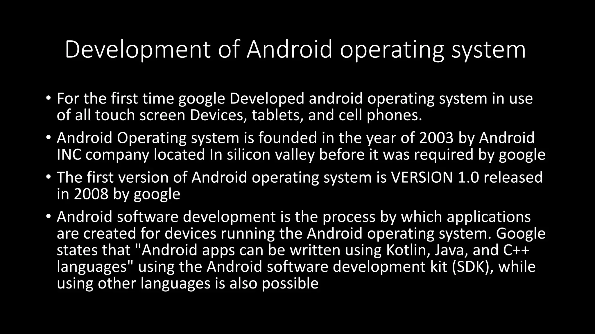 Android Operating System Ppt
