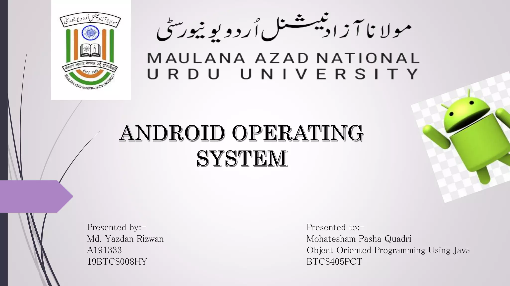 Android Operating System Ppt