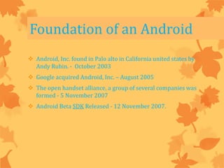 Android operating system basic overview | PPT