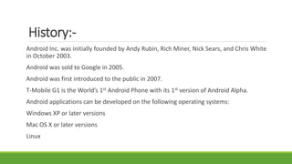 Android OS of Mobile Systems | PPT