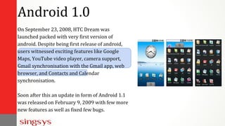 Android OS - The Journey of most popular Operating System | PPT