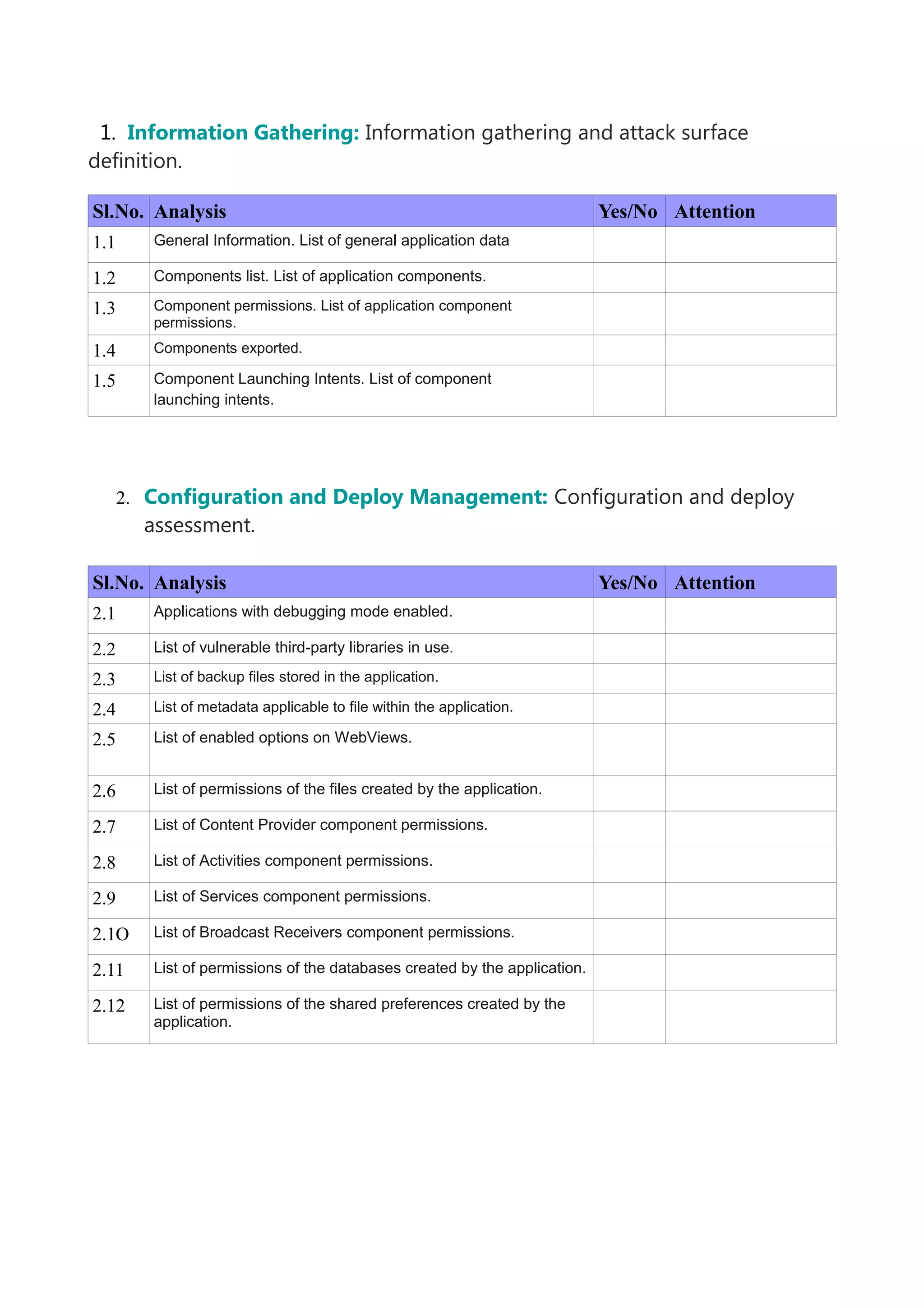 Android pen test Checklist | ODT