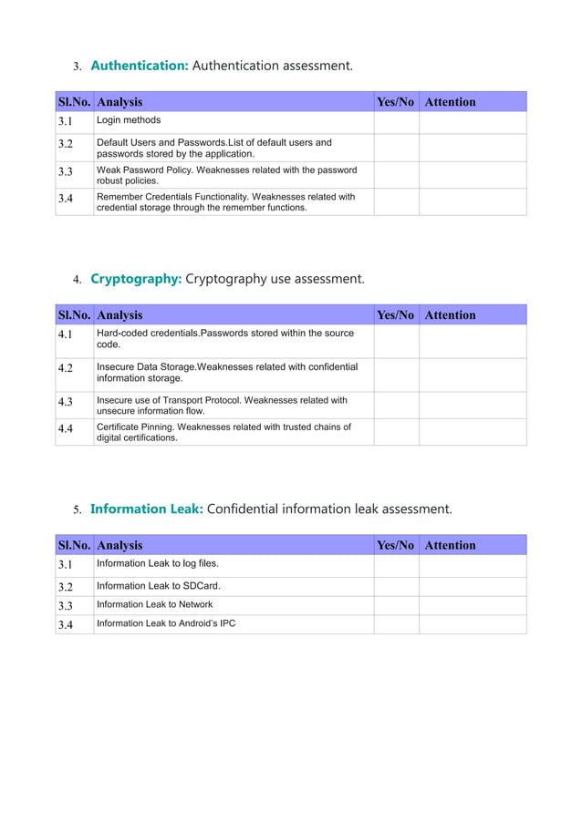 Android pen test Checklist | PDF