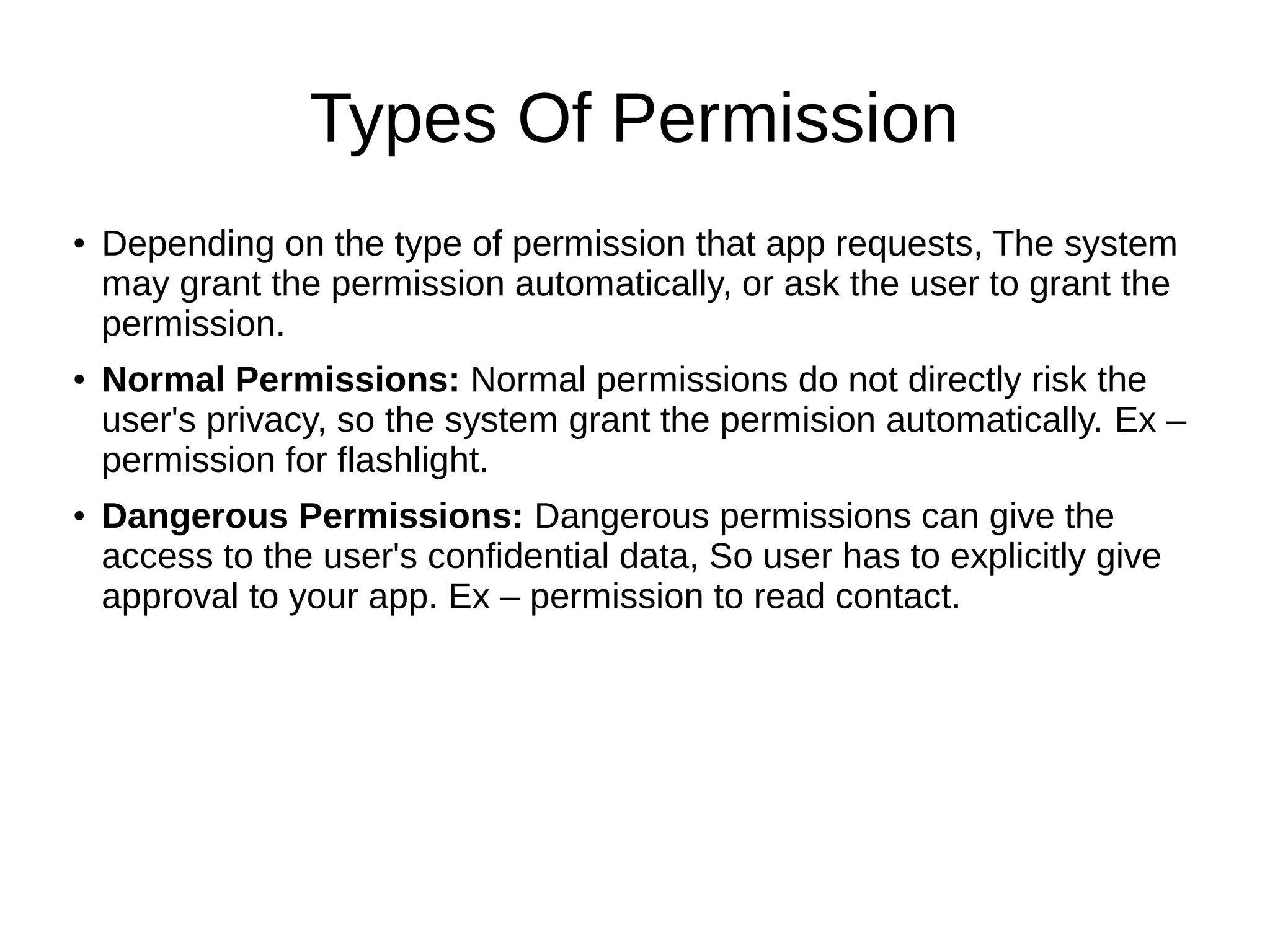 Android permission system | ODP