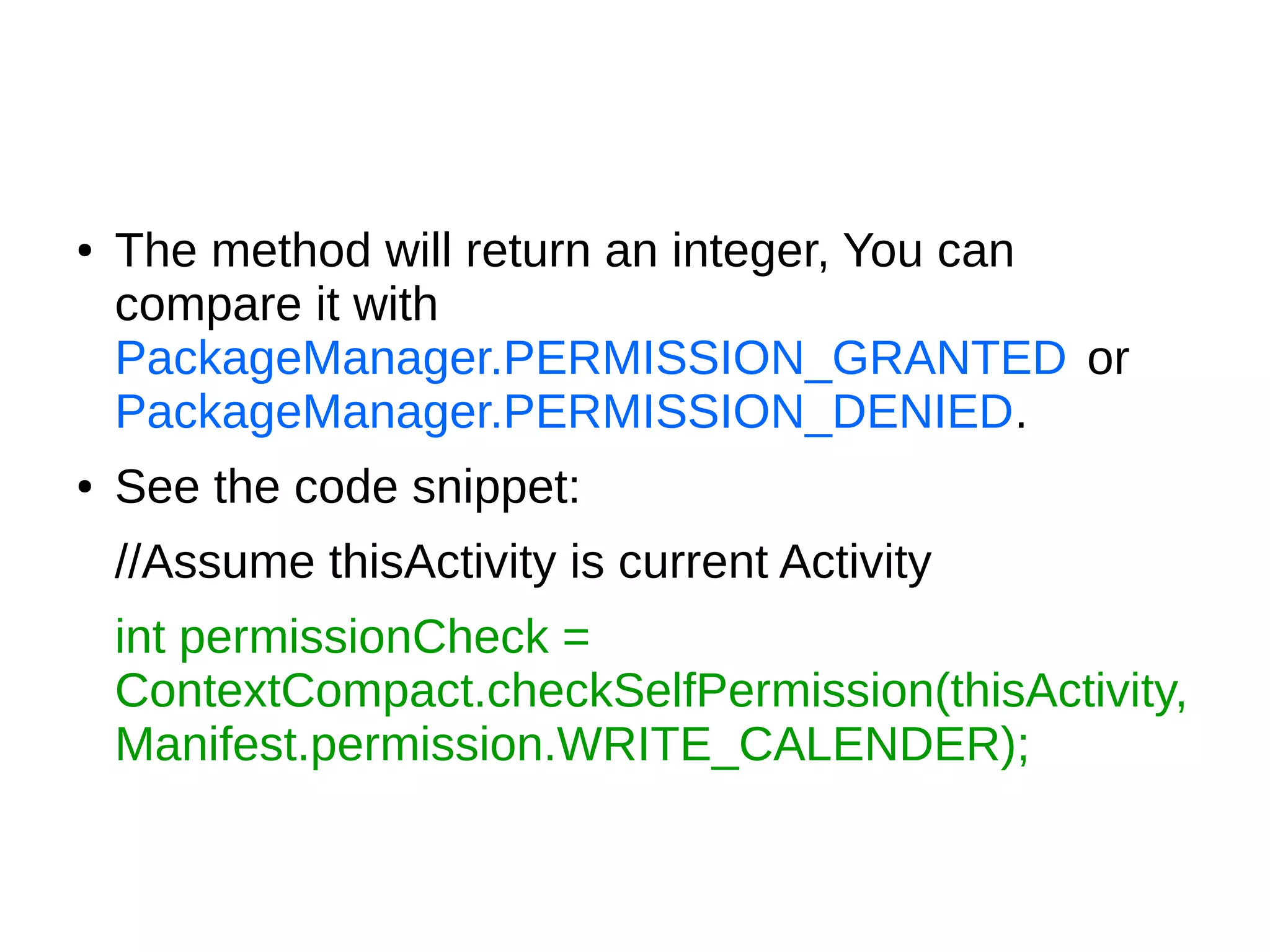 Android permission system | ODP