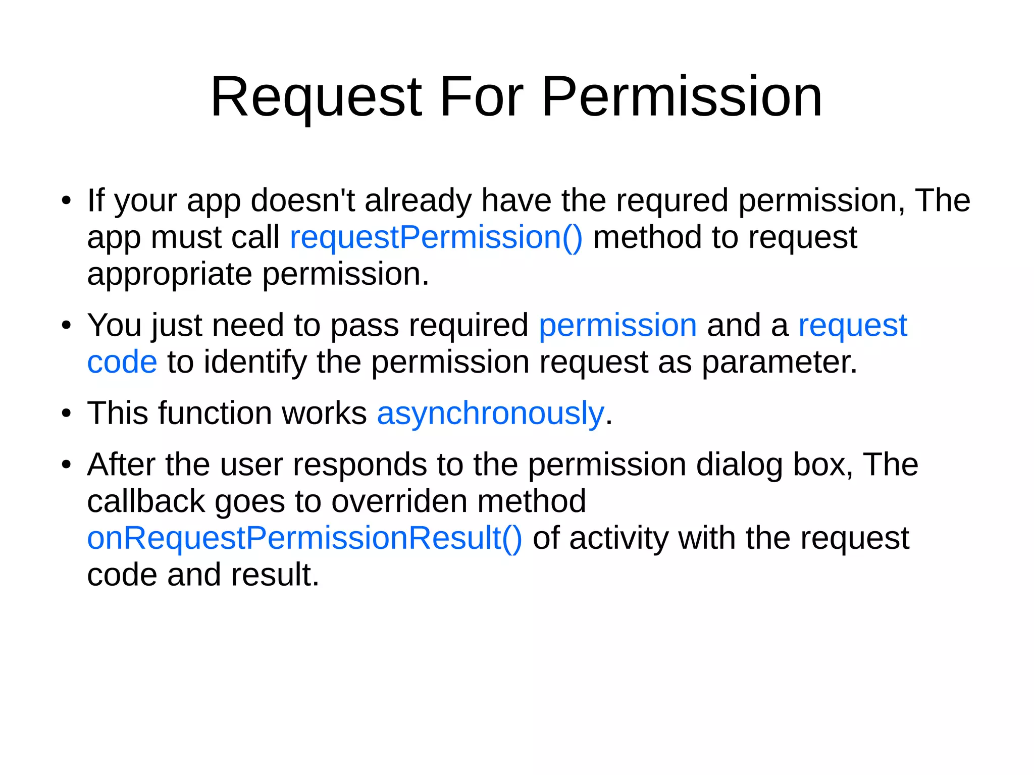 Android permission system | ODP