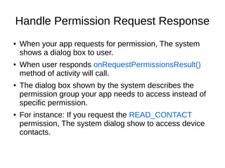 Android permission system | ODP