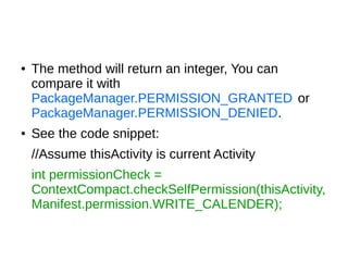 Android permission system | ODP