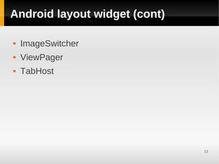 Android platform widgets | PDF
