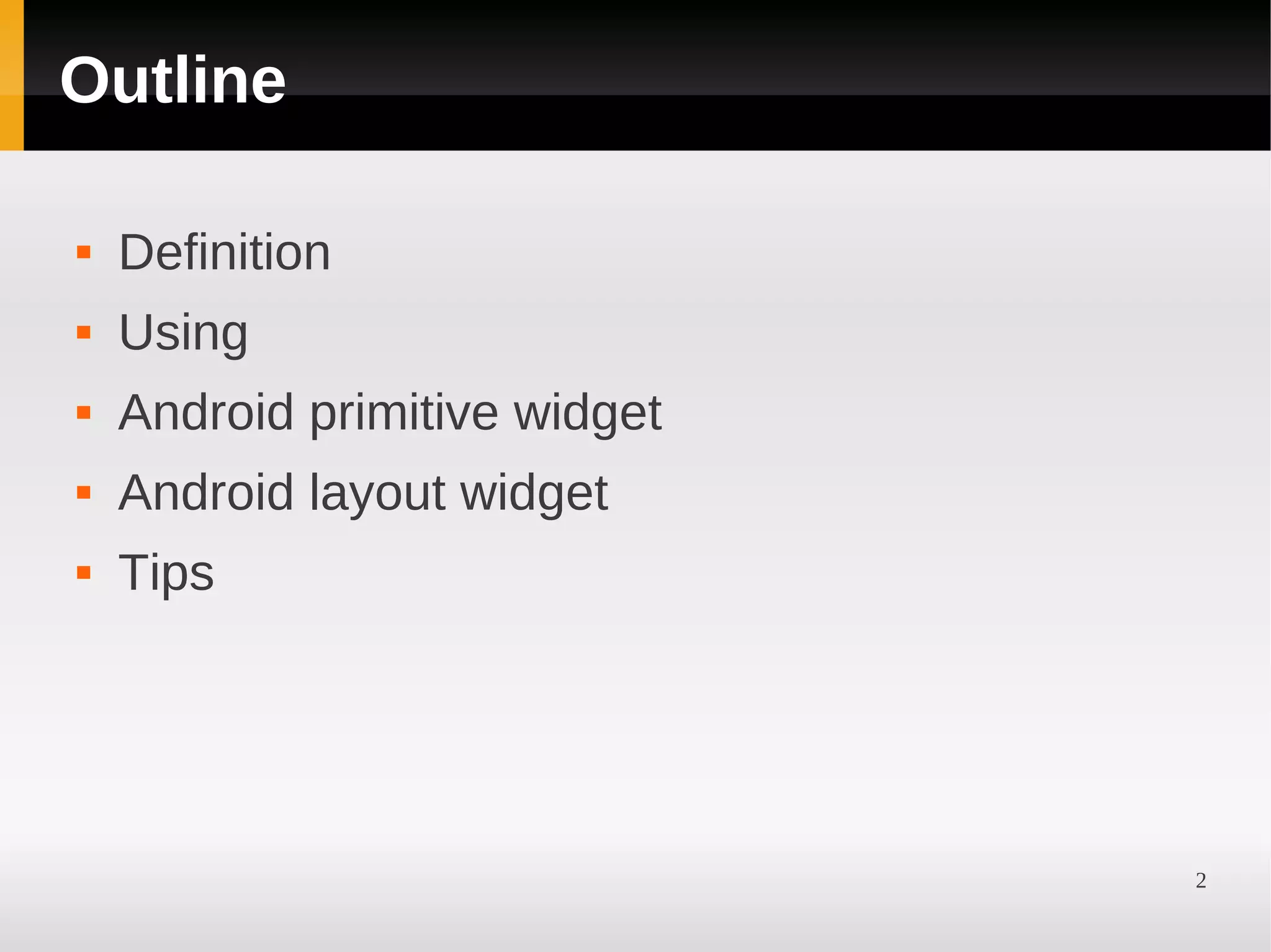 Android platform widgets | PDF