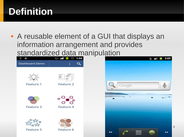 Android platform widgets | PDF