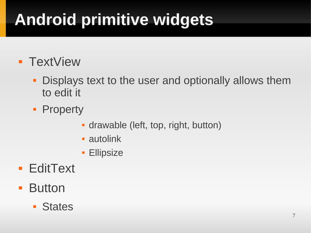 Android platform widgets | PDF