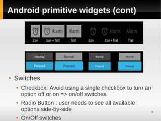 Android platform widgets | PDF