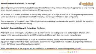 Android Porting for Embedded Platforms | PPTX | Operating Systems | Computer Software and ...