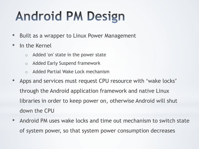 Android power management | PDF | Operating Systems | Computer Software ...