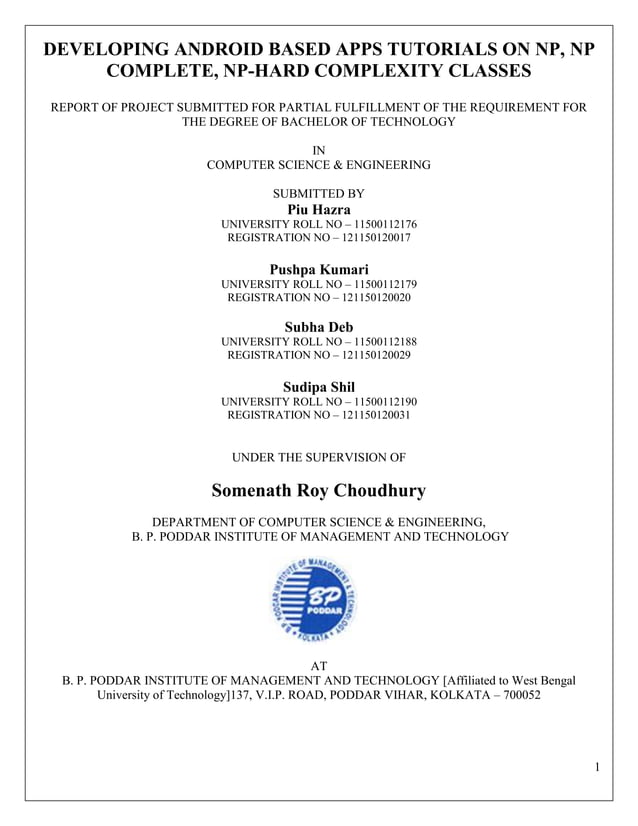 Android project report learning np complete | PDF