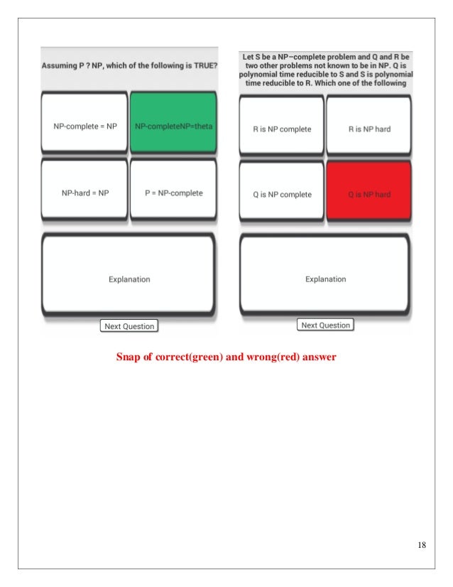 Android project report learning np complete