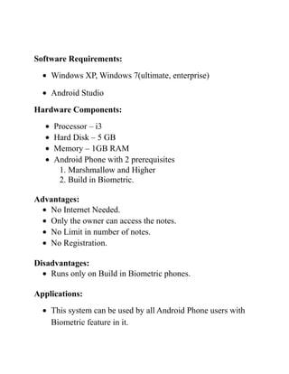 Android project synopsis | DOC
