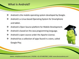 Android Project Training in Ahmedabad | PPTX