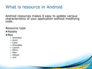 Android ressource and overlay upload | PPTX