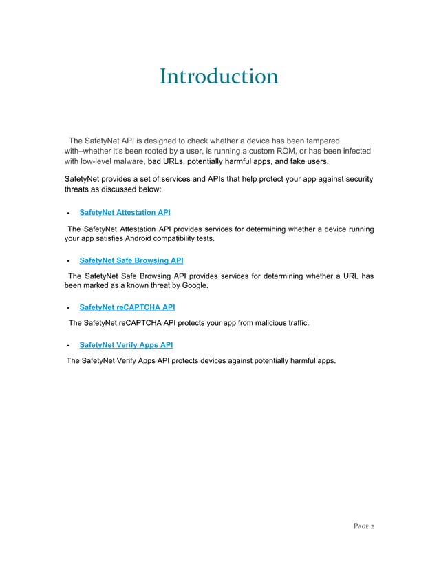 Using the Google SafetyNet API for Banking & Finance | PDF