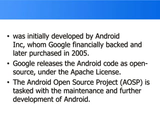 Androids and android phones | PPTX | Operating Systems | Computer Software and Applications