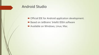 Android Seminar || history || versions||application developement | PPT