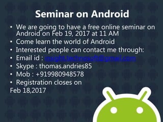 Introduction to Android - Seminar | PPT
