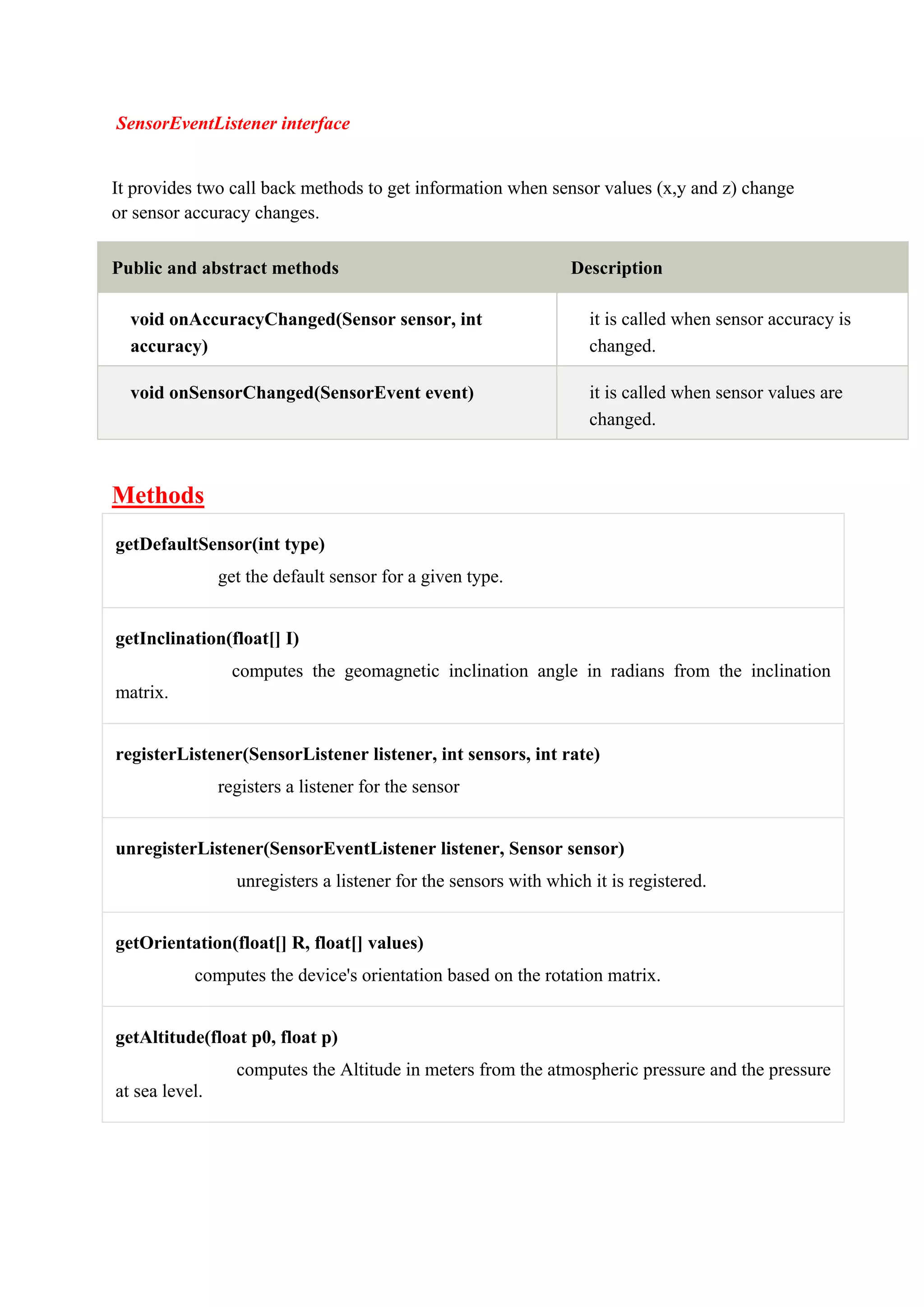 Android sensor | PDF