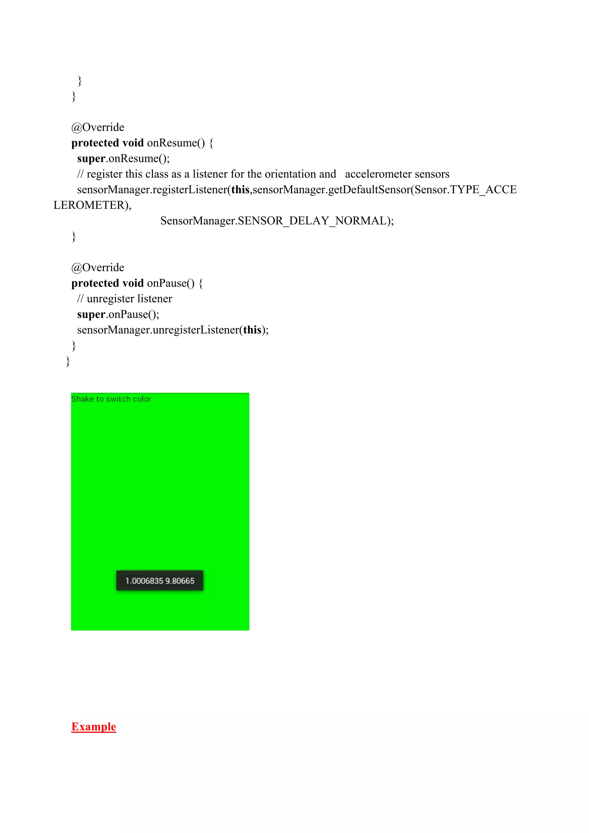 Android sensor | PDF