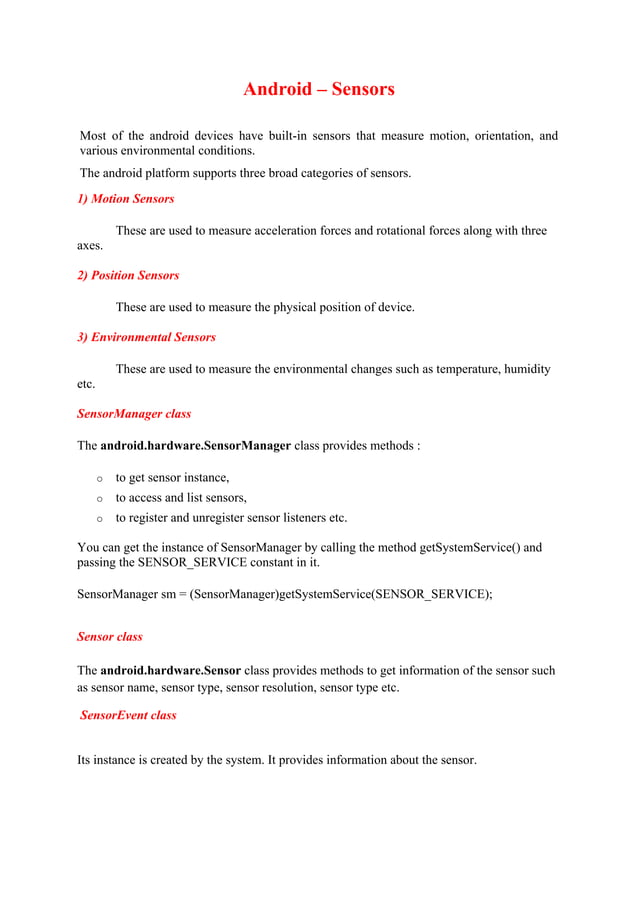 Android sensor | PDF