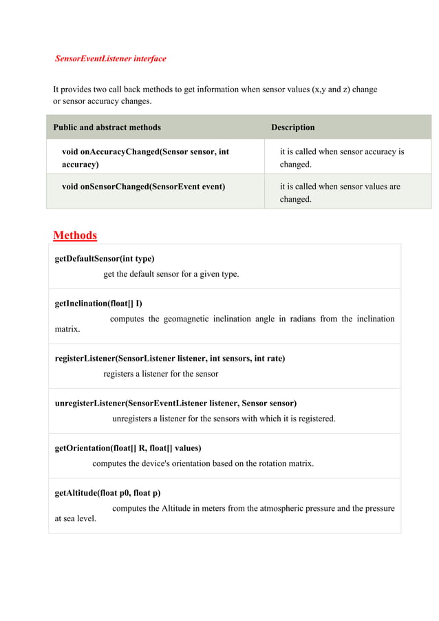 Android sensor | PDF
