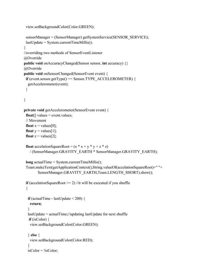 Android sensor | PDF