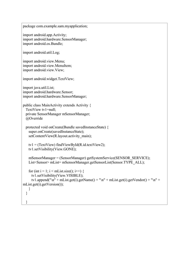 Android sensor | PDF