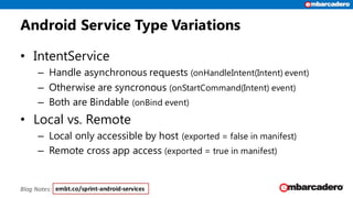 Android Services Skill Sprint | PPT