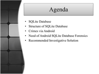 Android SQLite Database Forensics | PPTX