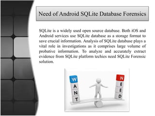Android SQLite Database Forensics | PPTX