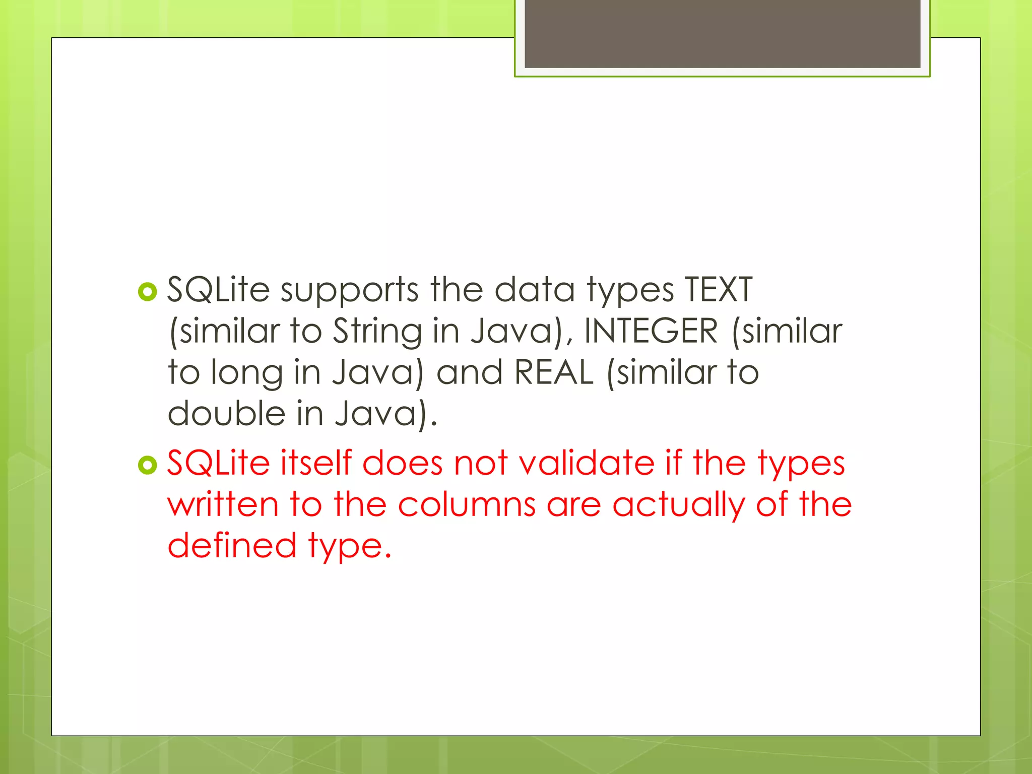 Android Training Storing Data Using Sqlite Ppt