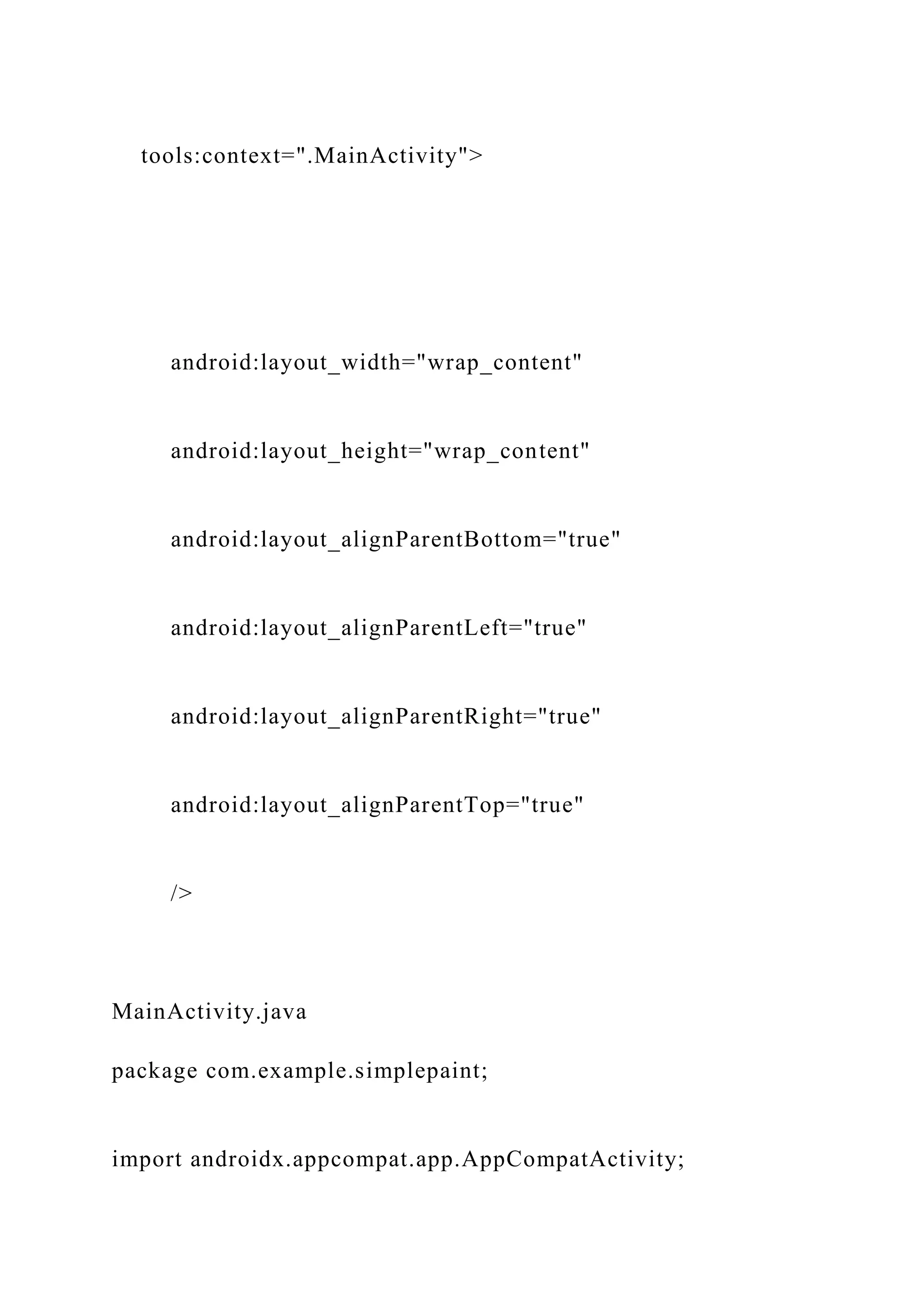 Android Studio (Java)The SimplePaint app (full code given below).docx