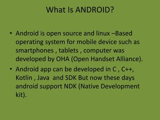 Android studio ppt | PPTX