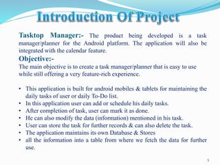 Android task manager project presentation | PPTX