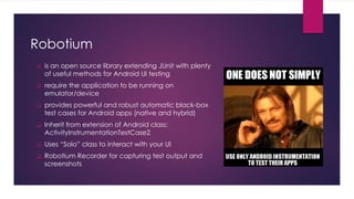 Android testing | PPTX