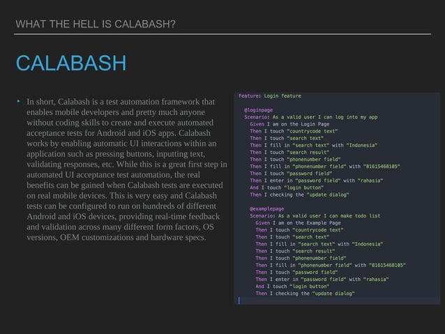 Android Testing Calabash Ppt