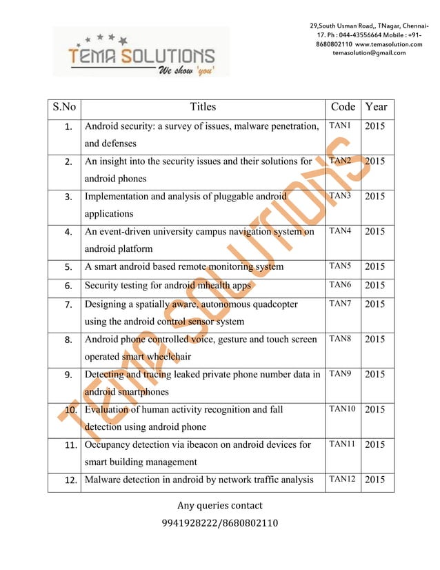 IEEE Android Project 2015 | PDF | Operating Systems | Computer Software and Applications