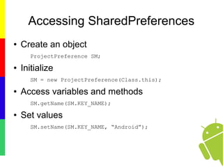 Android training day 4 | ODP | Databases | Computer Software and Applications