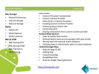Android training in technopark - Imrokraft | PPTX | Operating Systems | Computer Software and ...