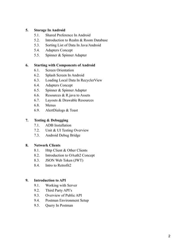 Android Training Syllabus Pdf