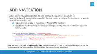 Create New Android Activity | PPTX